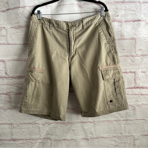 Quiksilver | Shorts | Quiksilver Mens Beige Cargo Shorts Snap Pockets ...